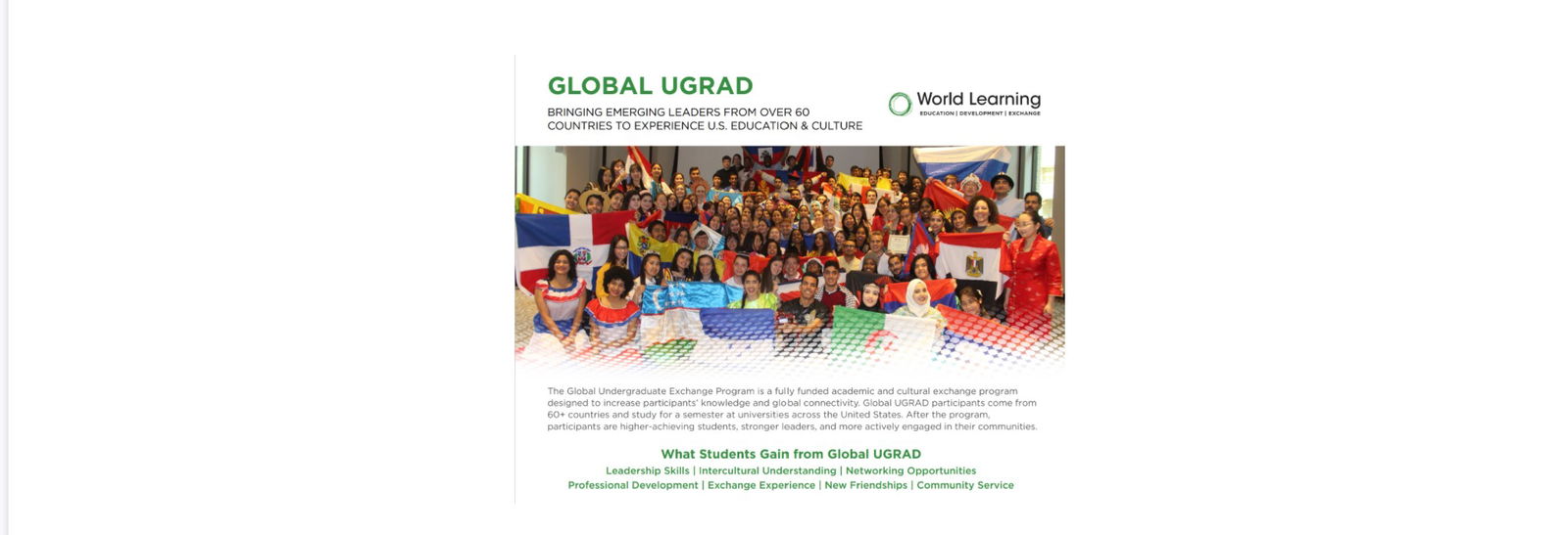 Scholarship : [The Global Undergraduate Exchange Program (Global UGRAD ...